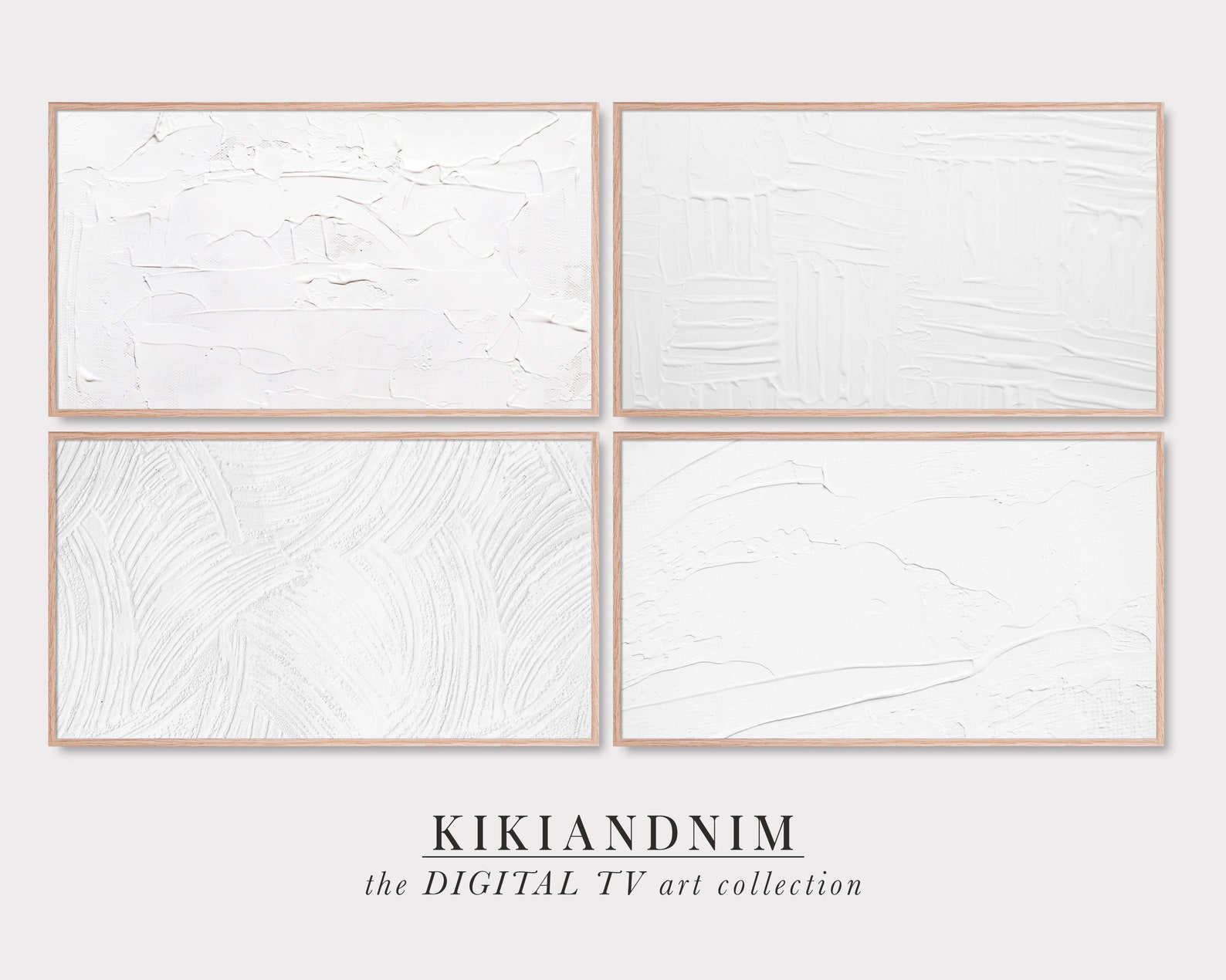 Samsung Frame Tv Art Set Modern Texture Frame Tv Art White - Etsy