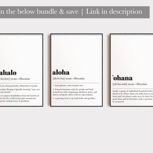 Hawaiian Wall Art Mahalo Definition Print Gratitude Art Thank You ...