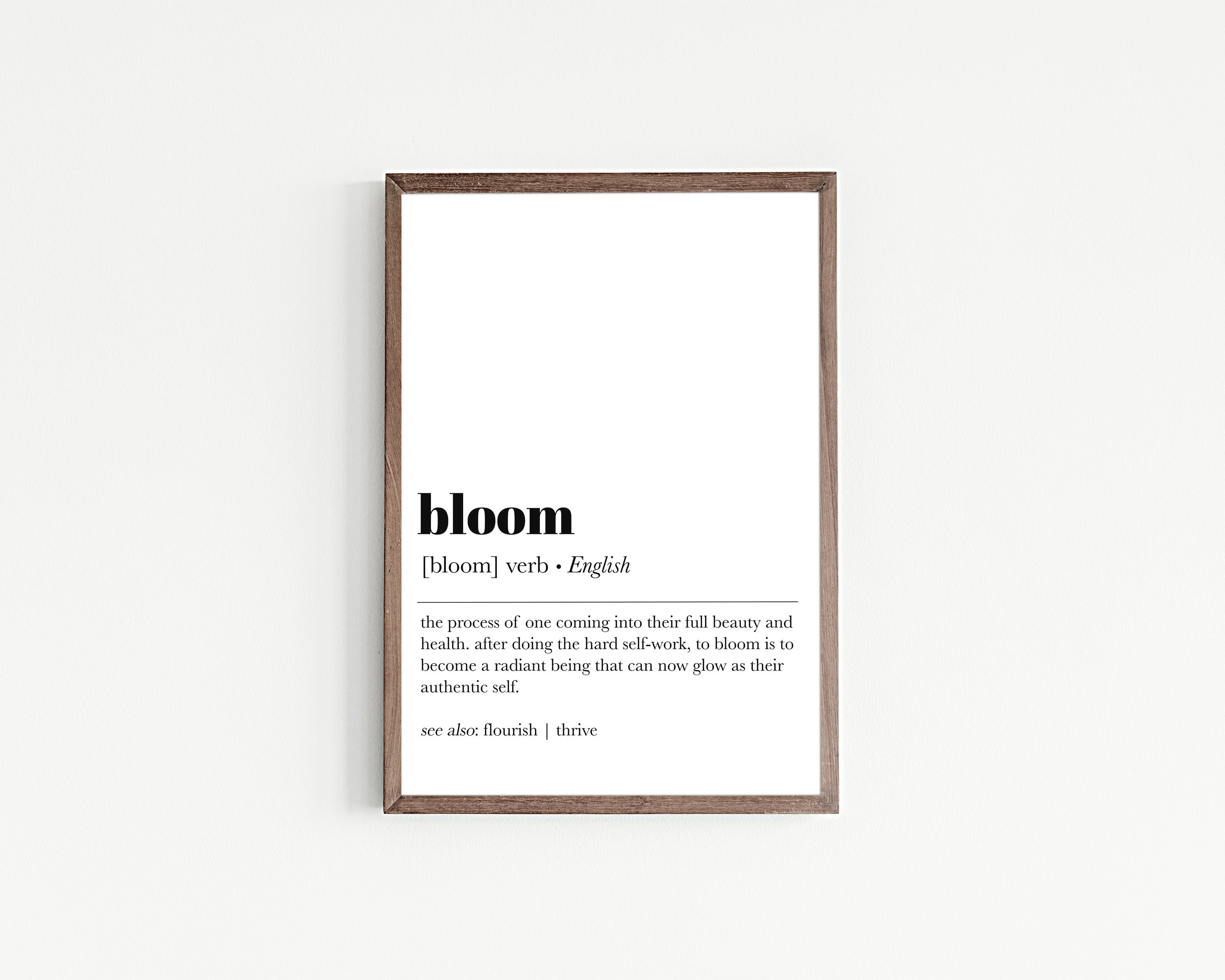Bloom Definition Print | Manifest Poster | Self Care Wall Art ...