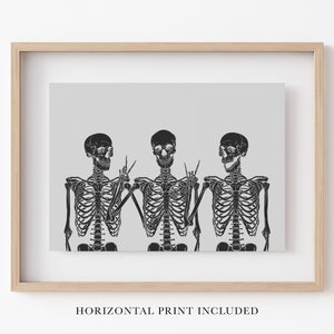 Halloween Prints | Skeleton Print | Set of 6 Prints | Skeleton Gallery ...