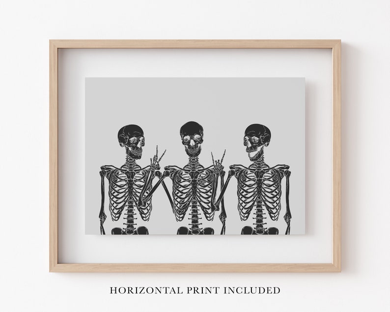 Halloween Prints | Skeleton Print | Set of 6 Prints | Skeleton Gallery ...
