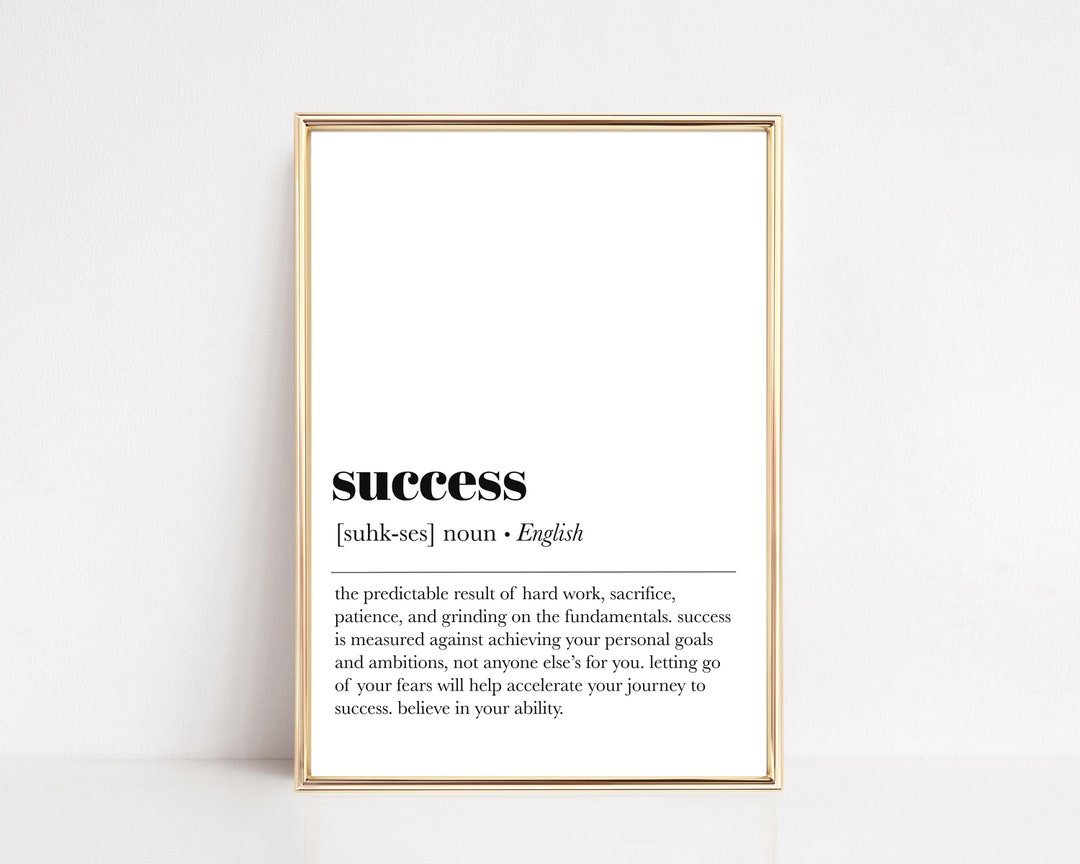Success Definition | Office Wall Art | Home Office Decor | Motivational ...