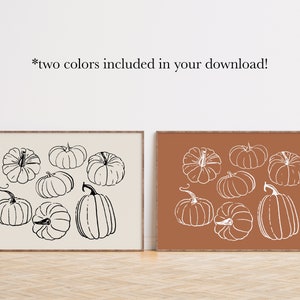 Pumpkin Wall Art | Fall Printable Wall Art | Halloween Kitchen Decor ...