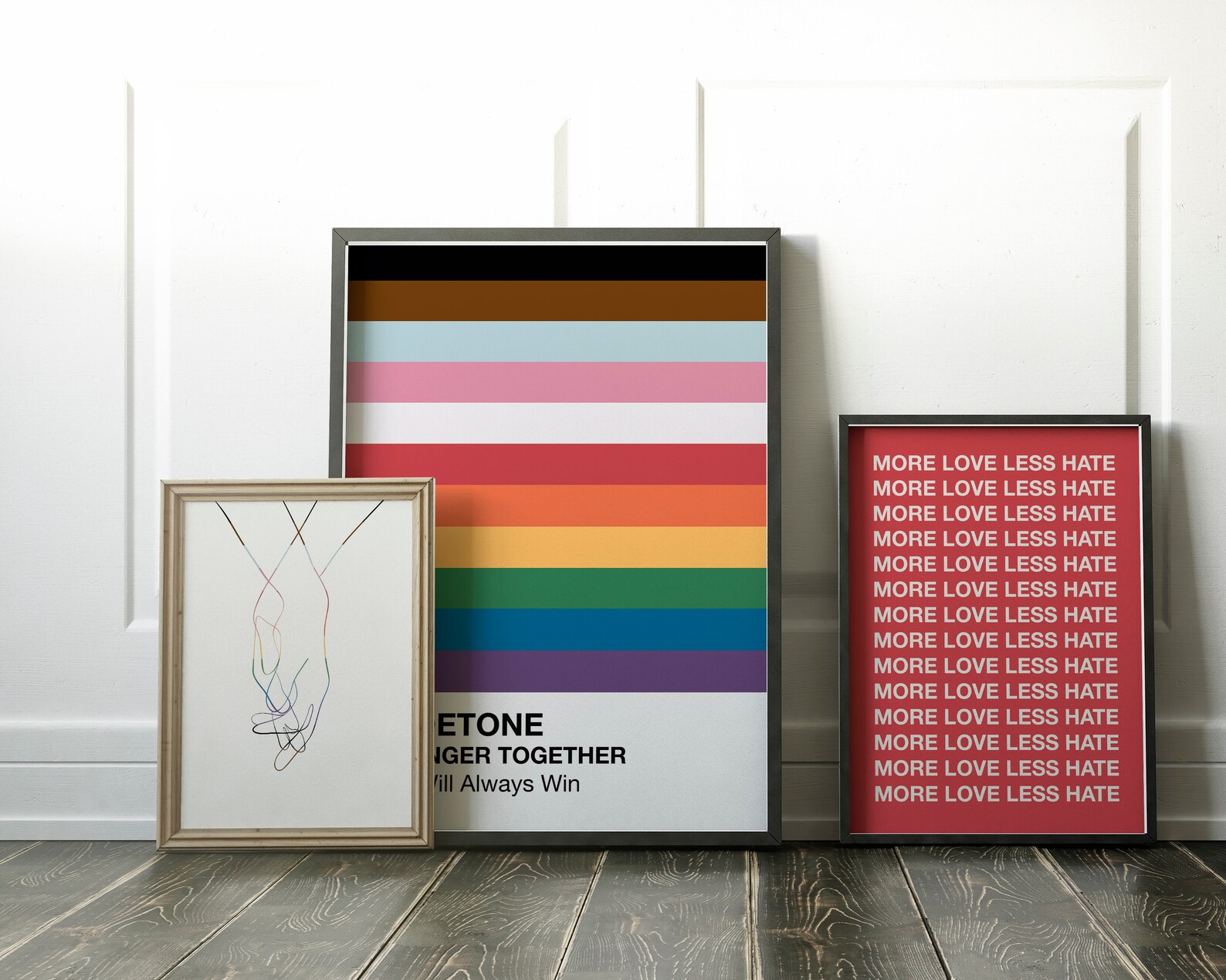 Subtle Pride Wall Art Holding Hands Line Art Pride Home - Etsy