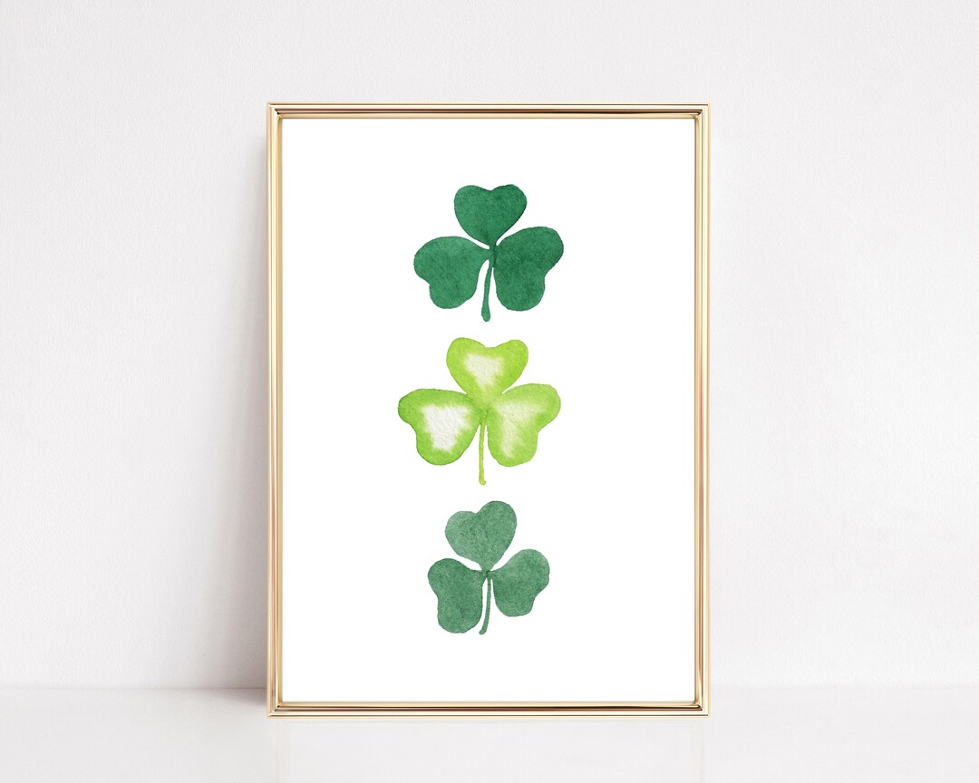 Shamrock Print | Four Leaf Clover Wall Art | St. Patricks Day Decor ...