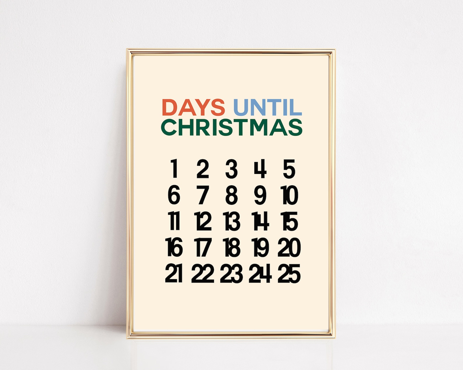 Advent Printable Christmas Countdown Christmas Print Colorful Christmas ...