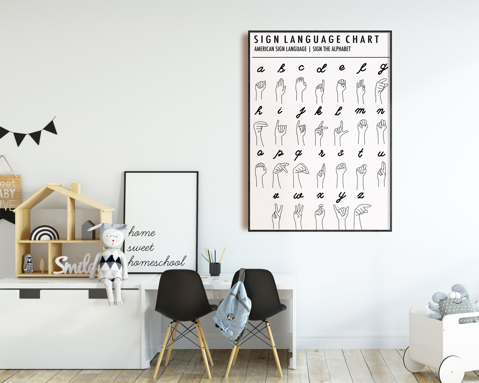 Sign Language Poster Abc Print With Sign Language | Etsy