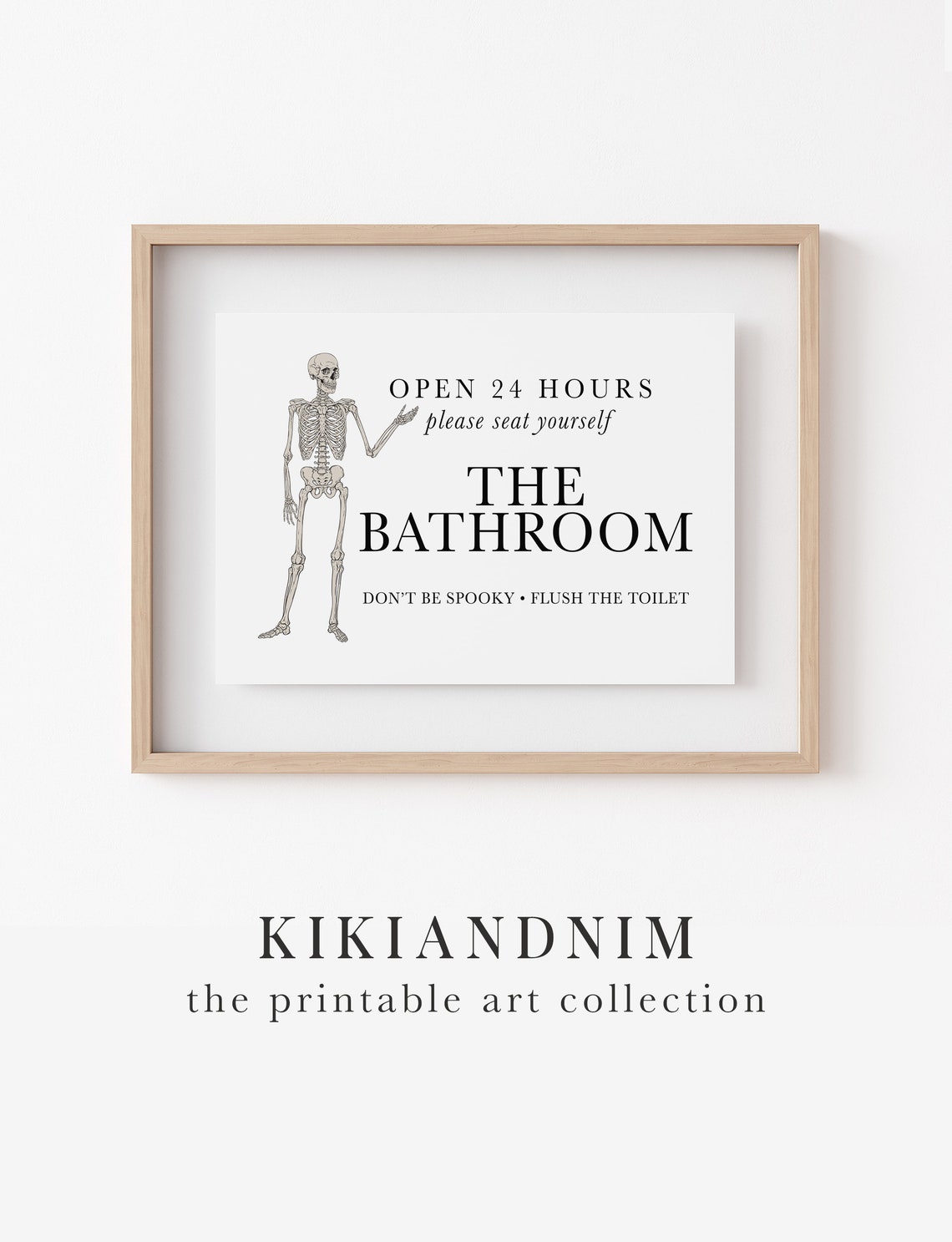Halloween Bathroom Decor | Funny Skeleton Wall Art | Halloween Bathroom ...
