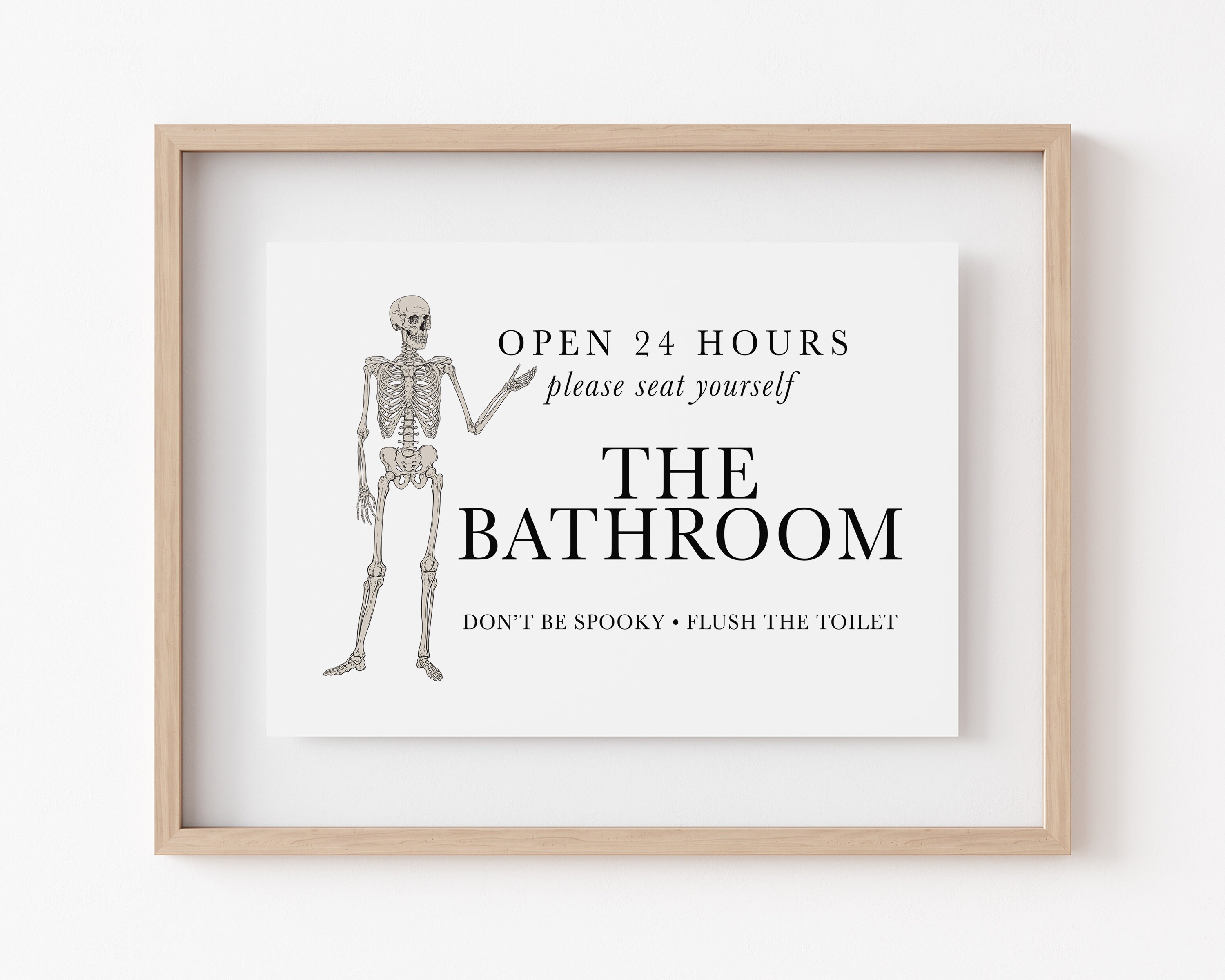 Halloween Bathroom Decor | Funny Skeleton Wall Art | Halloween Bathroom ...