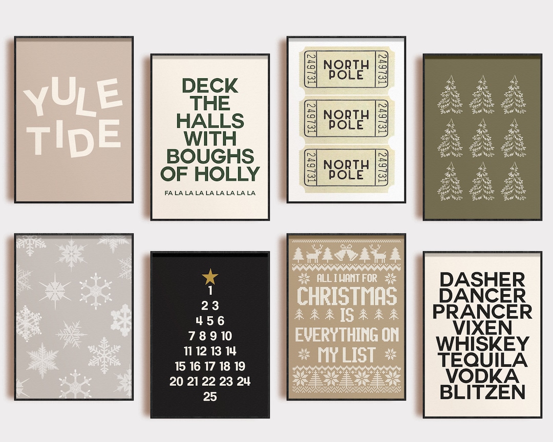 Boho Christmas Decor 20 Christmas Printables Neutral Christmas Prints ...