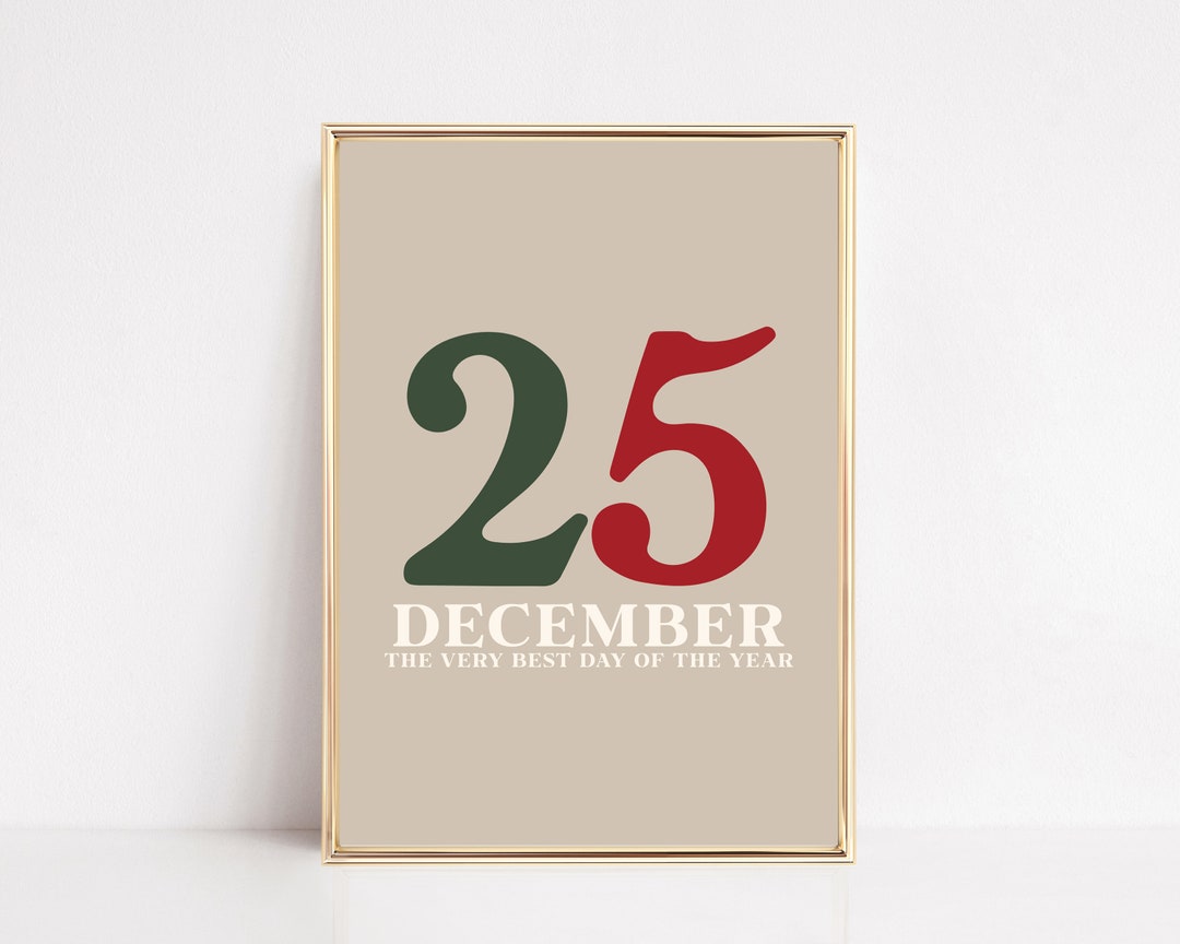 December 25 Sign | Classic Christmas Decor | Christmas Wall Art ...