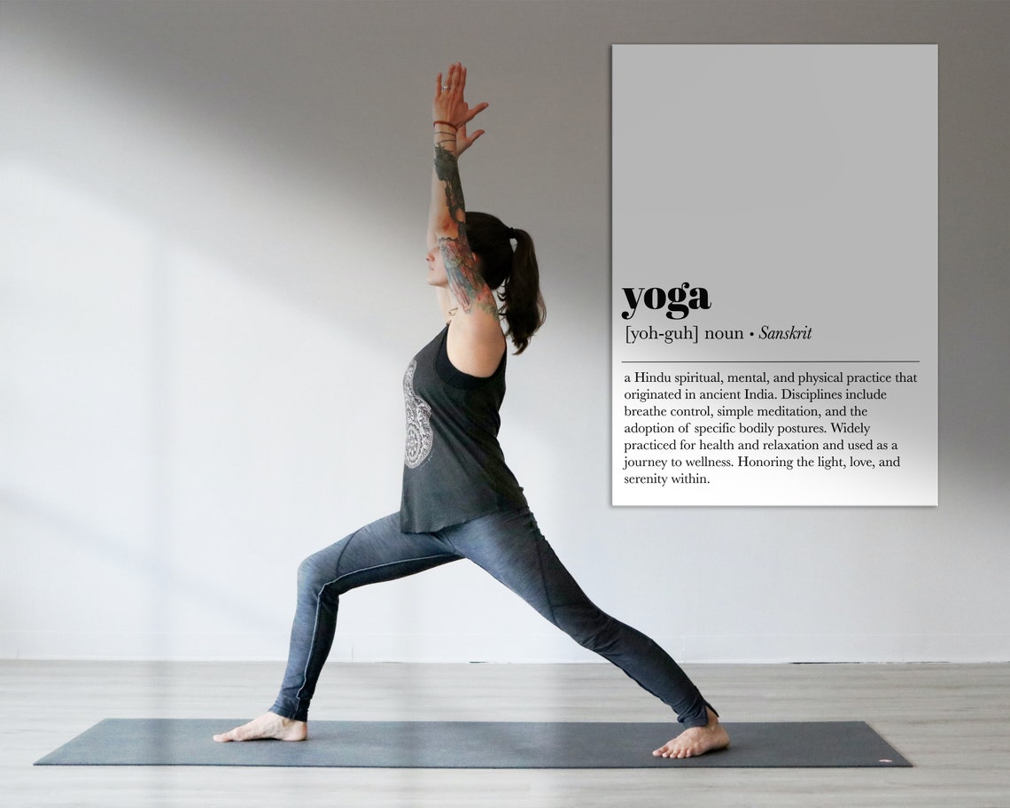 Yoga Definition Print Home Gym Decor Yoga Wall Art Zen | Etsy