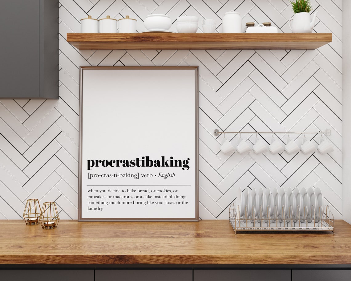 Kitchen Prints Funny Kitchen Wall Art Procrastibaking - Etsy
