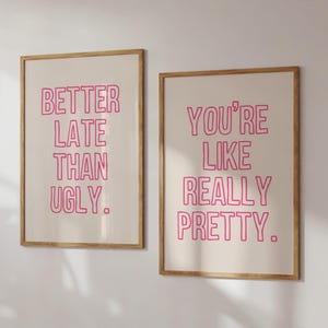 Pink Bathroom Decor | Set of 3 Prints | Girly Wall Art | Bathroom Signs ...