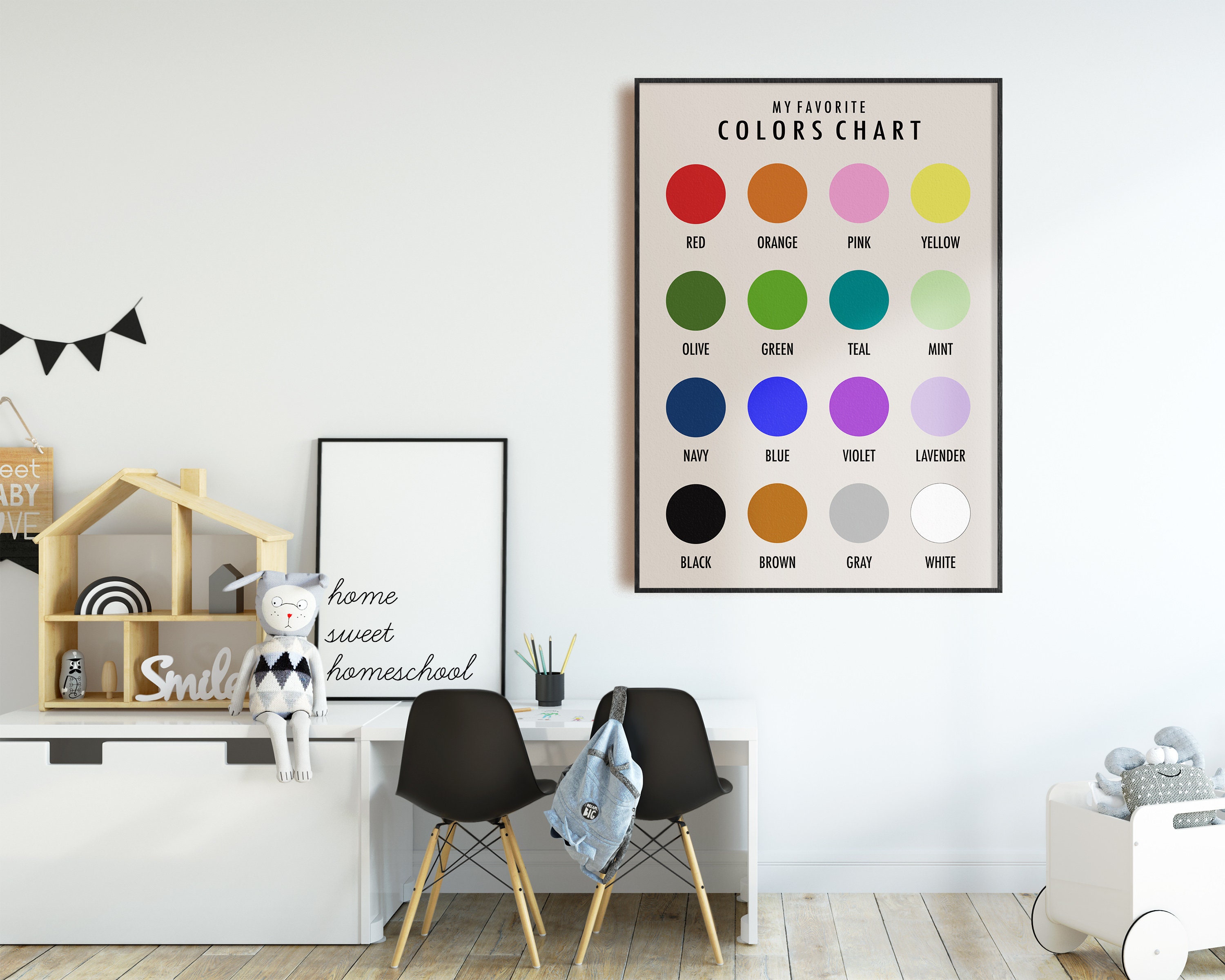 Colors Educational Poster Homeschool Decor Kids Room Decor | Etsy