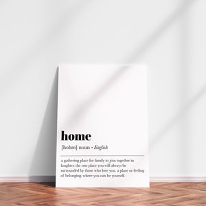 Home Definition Print Wall Art for Living Room Minimalist Poster Home ...
