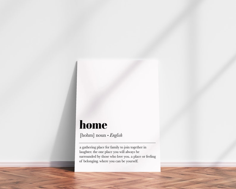 Home Definition Print Wall Art for Living Room Minimalist - Etsy