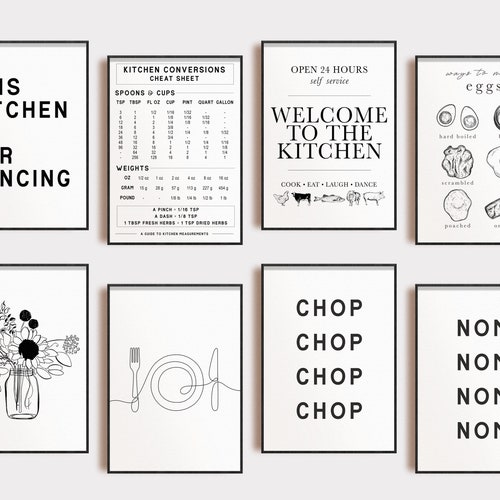 Funny Kitchen Prints Kitchen Art Kitchen Wall Decor Set of - Etsy