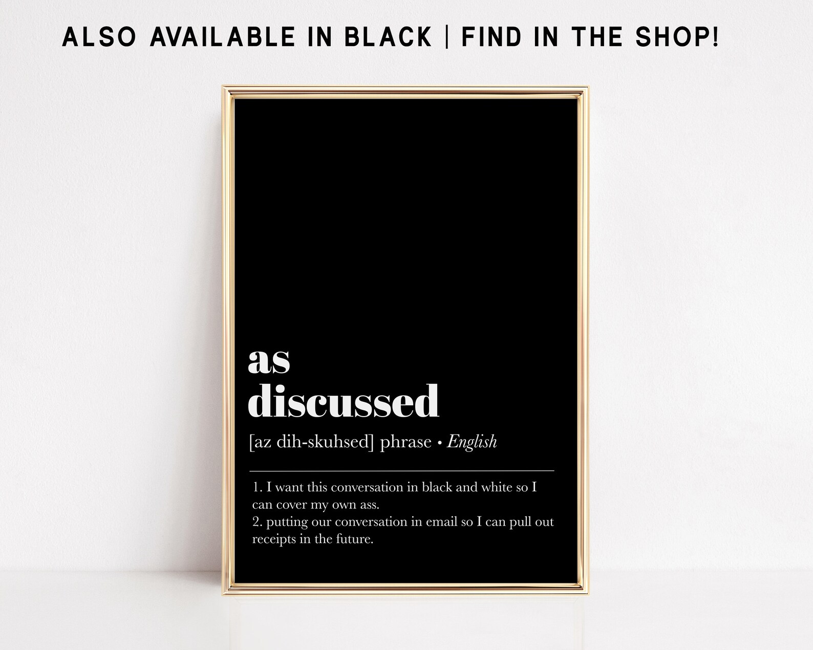 Home Office Poster | as Discussed Definition Print | Funny Home Office ...