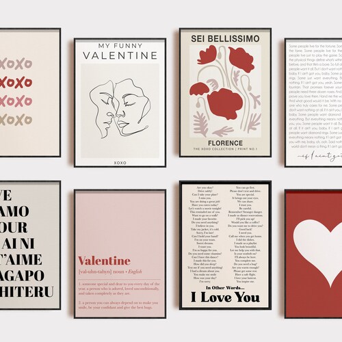 Valentines Day Gallery Wall Set of 11 Valentines Day - Etsy