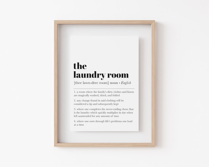 Laundry room definition print laundry room decor laundry | Etsy