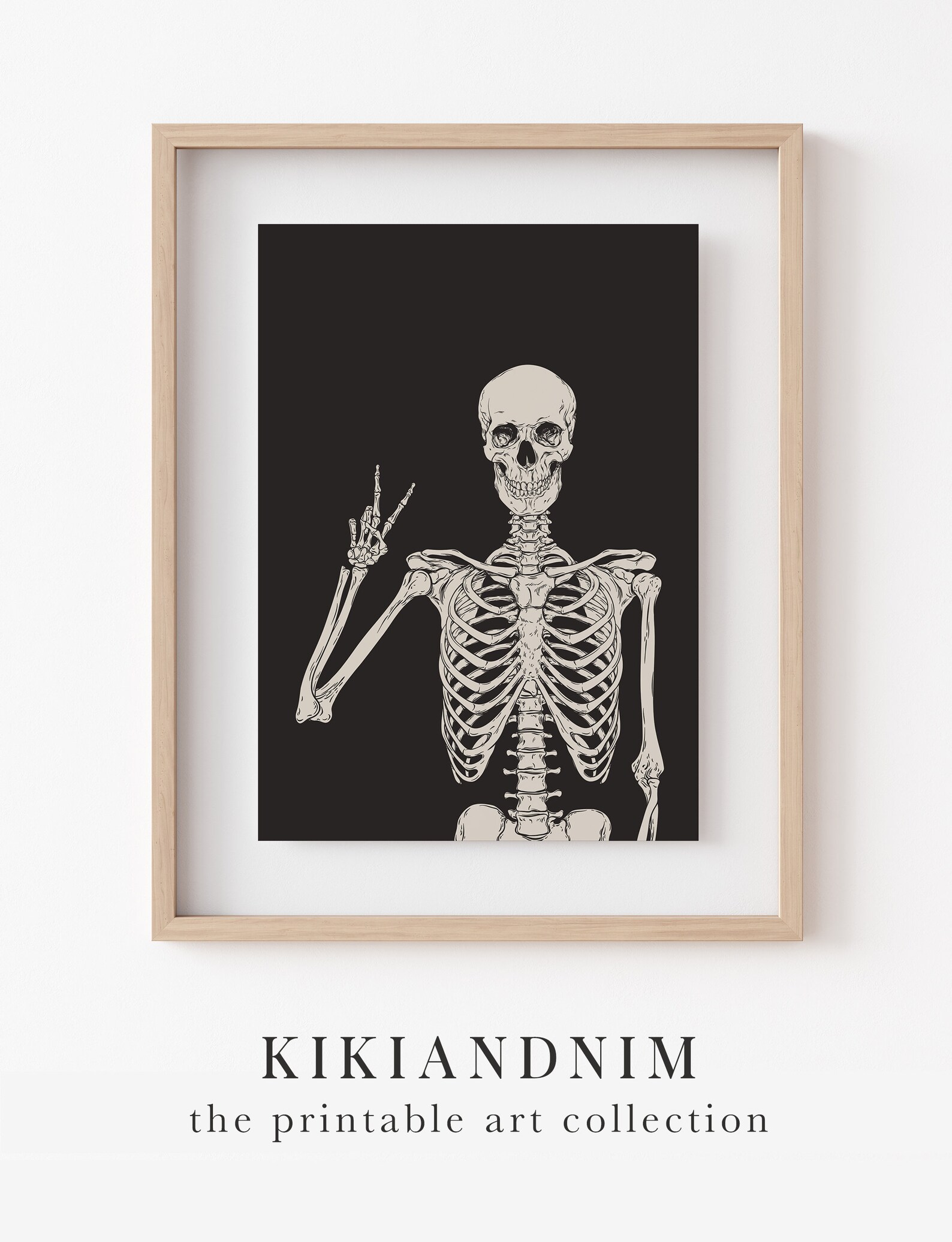 Skeleton Print Halloween Printable Wall Art Halloween Decor Halloween ...