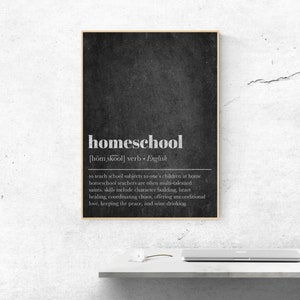 Homeschool Definition Print | Homeschool Decor | Homeschool Wall Art ...