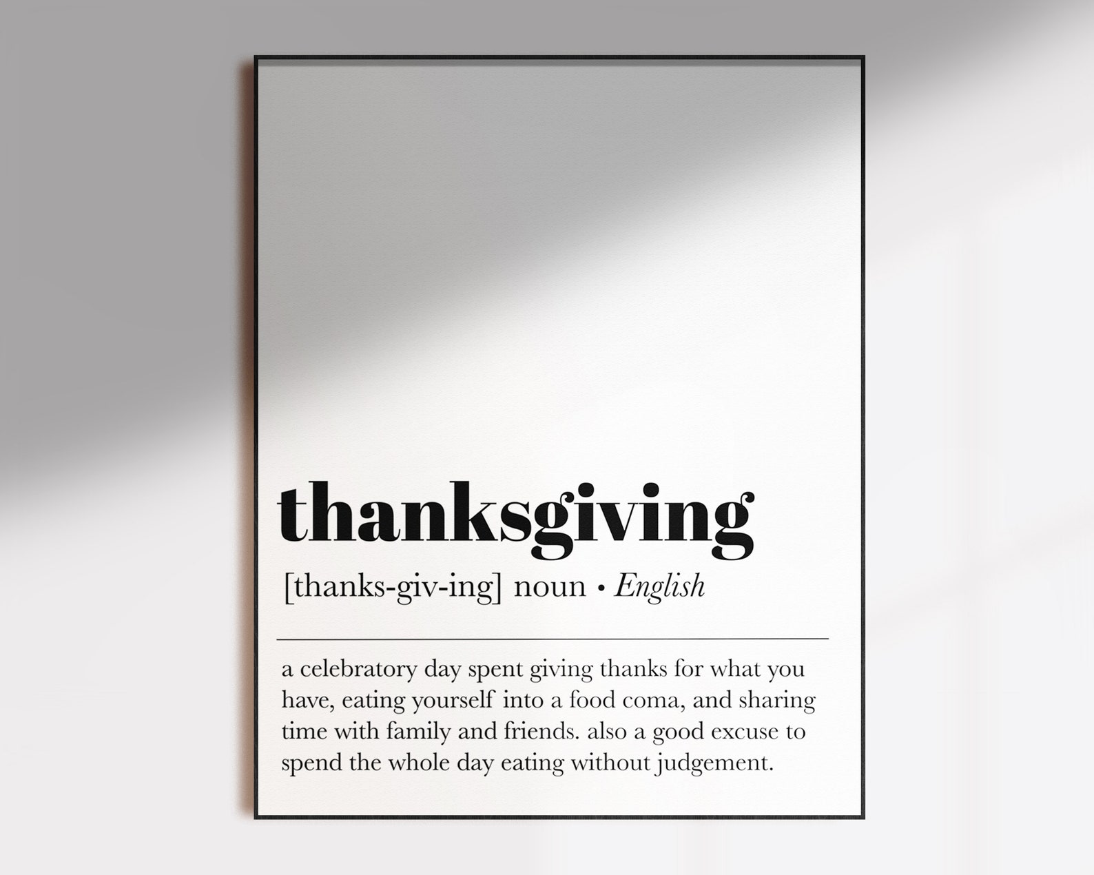 Thanksgiving Definition Print Fall Wall Art Print | Etsy