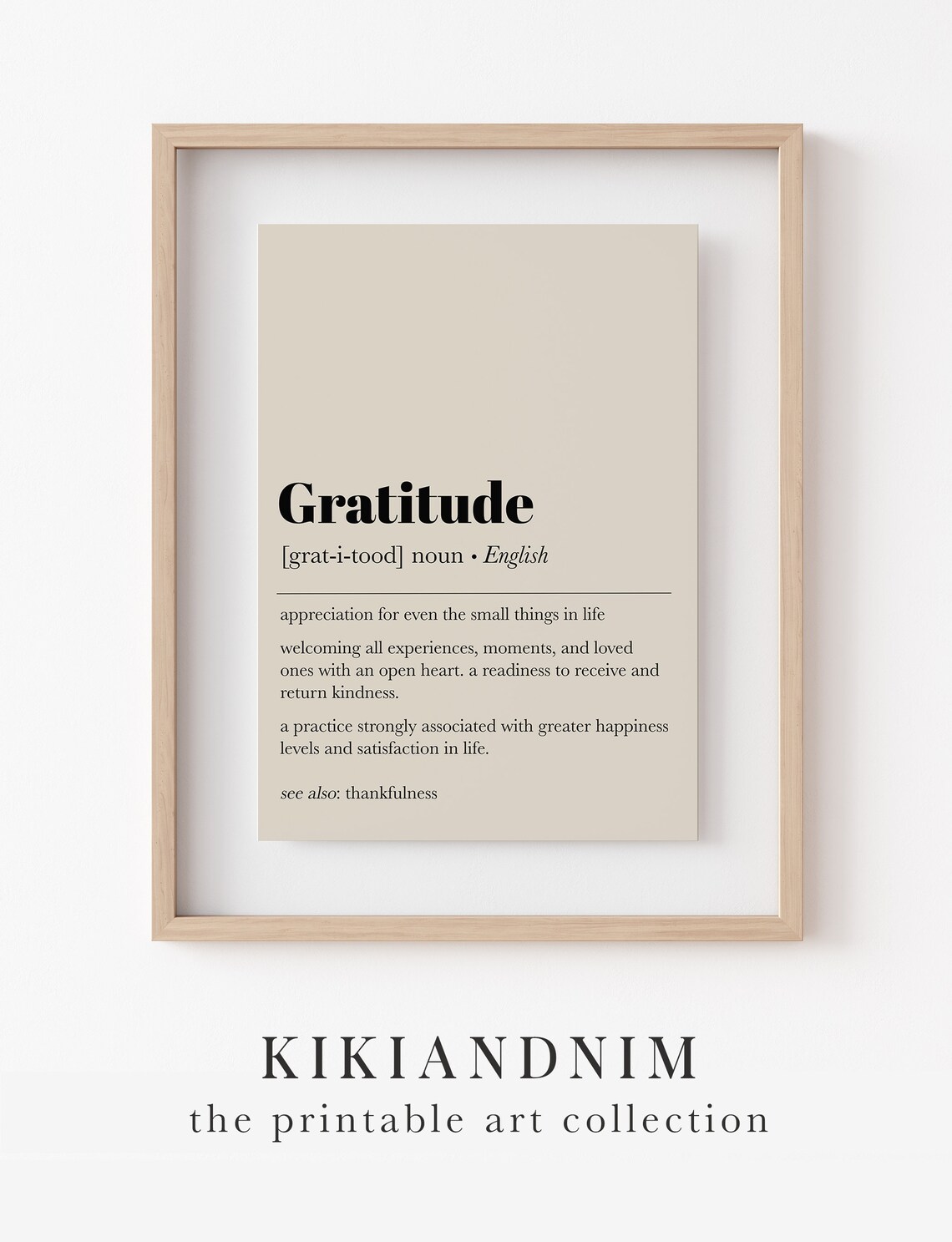 Gratitude Definition Print | Inspirational Wall Art | Thanksgiving ...