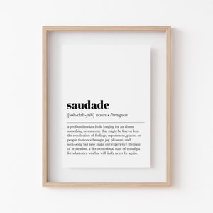 Saudade Definition Print | Portuguese Home Decor | Portuguese Gift ...