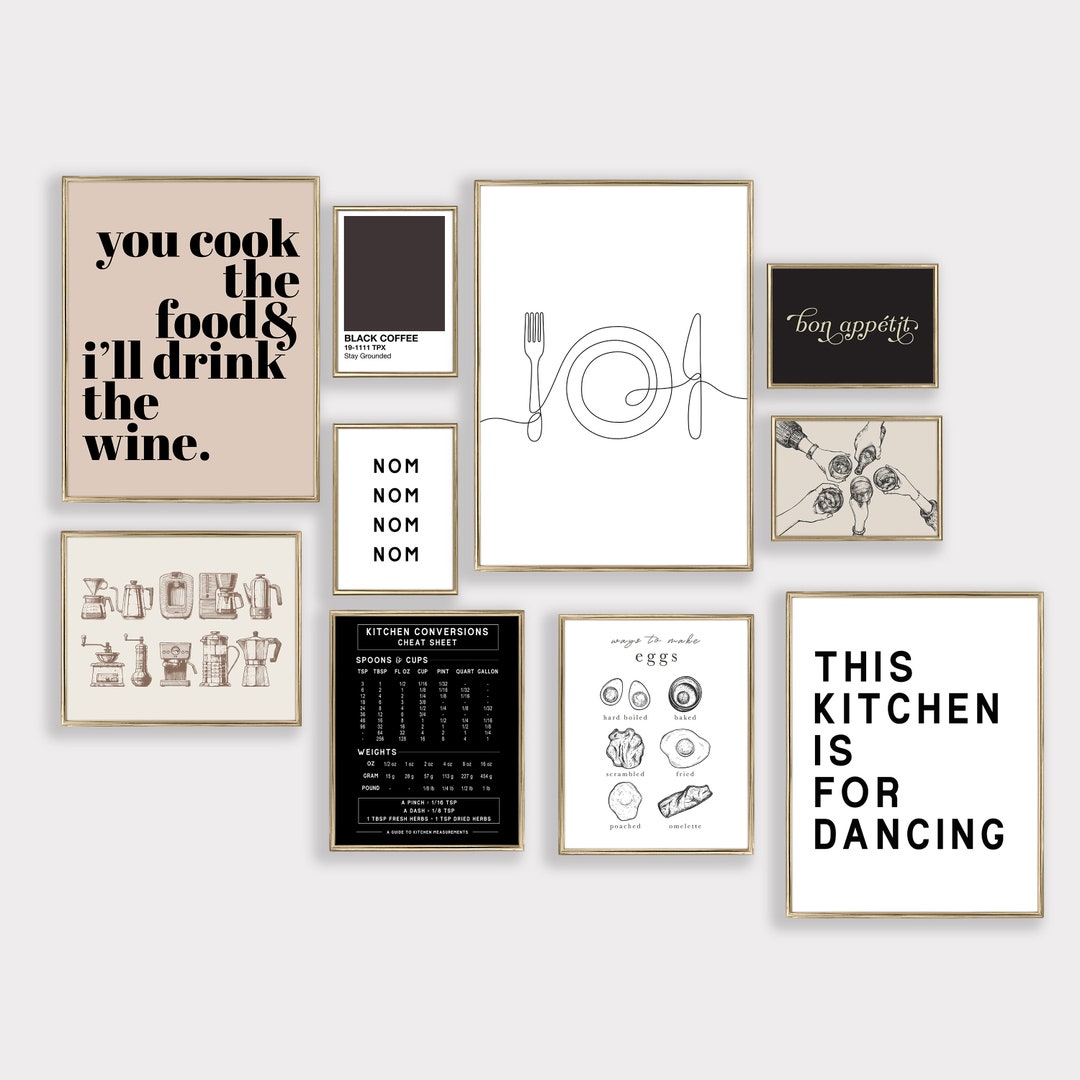 Kitchen Print Set of 10 PRINTABLES Kitchen Wall Art - Etsy