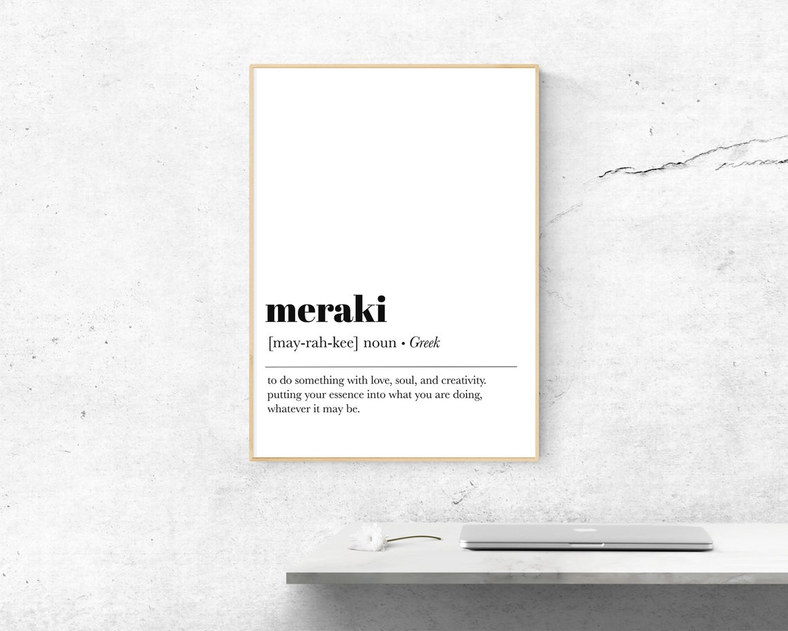Meraki Definition Print | Inspirational Wall Art | Minimalist Home ...