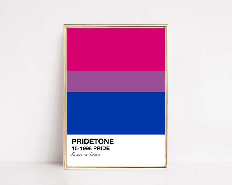 Bi Pride Decor Bisexual Pride Flag Print Bisexual Flag Etsy
