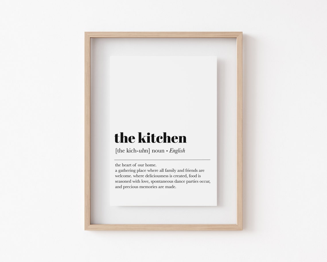Kitchen Definition Print Kitchen Printable Wall Art - Etsy