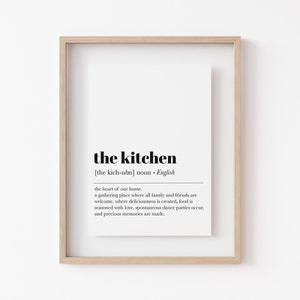 Kitchen Definition Print | Kitchen Printable Wall Art | Kitchen Print ...