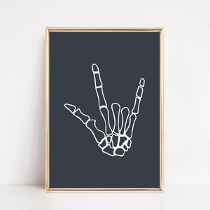 Skeleton Print | Cute Halloween Decor | Halloween Wall Art | Minimalist ...