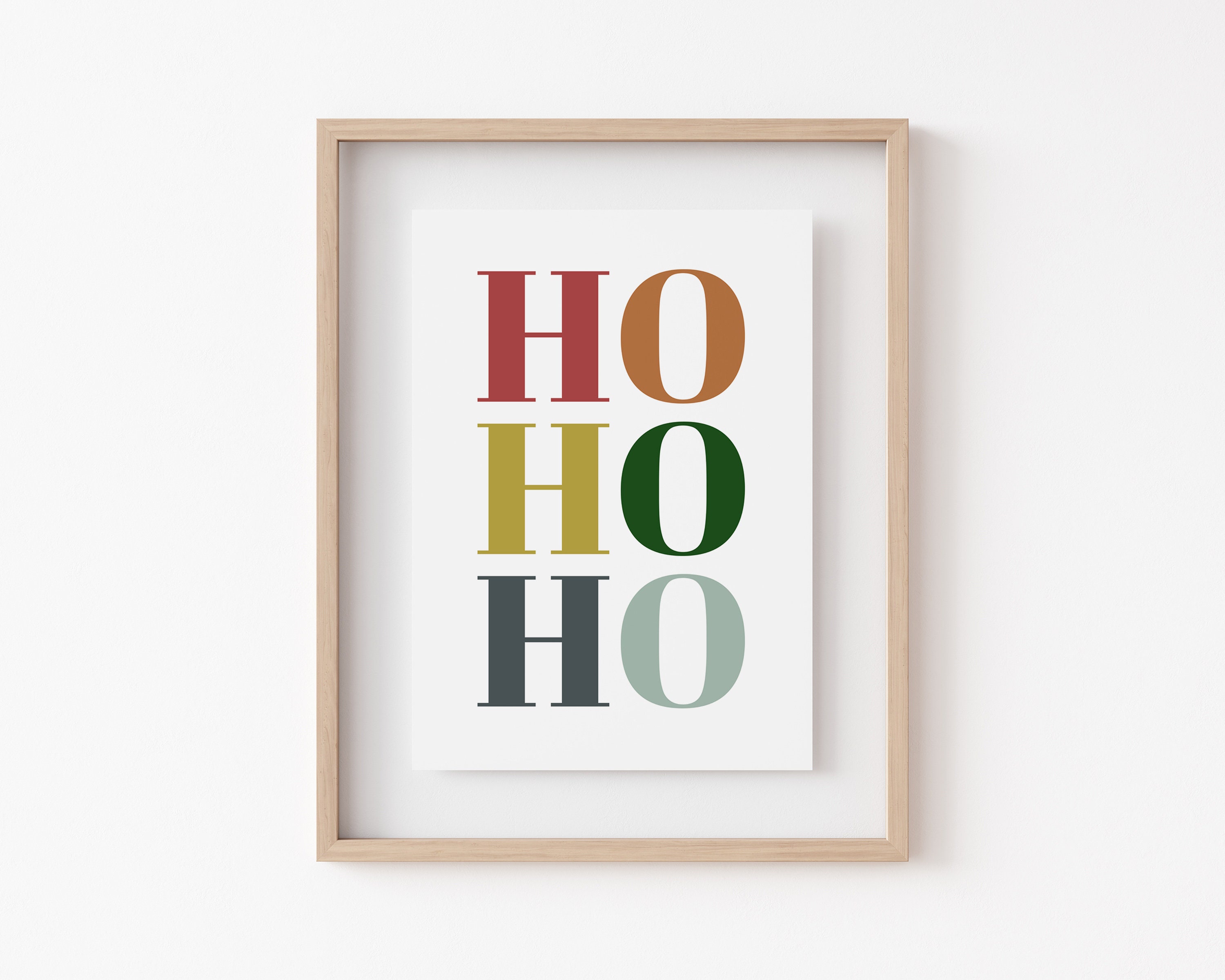 Printable Holiday Decor Ho Ho Ho Print Colorful Christmas - Etsy