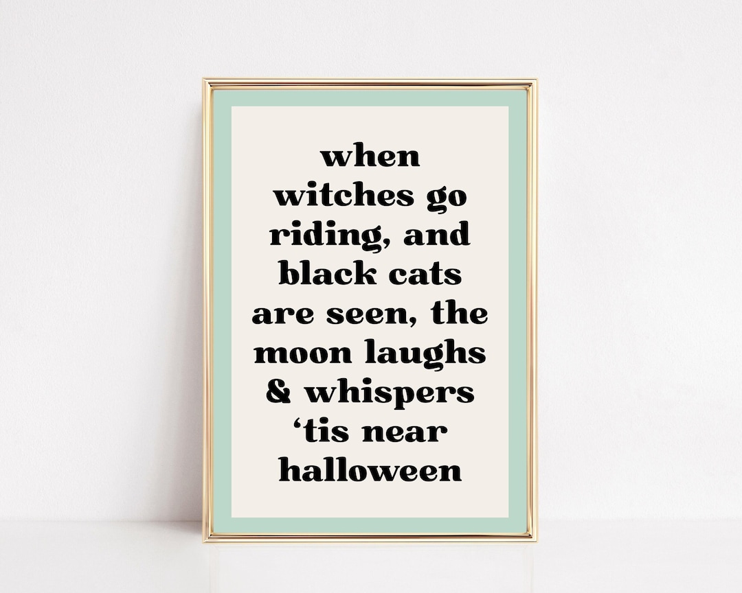 Pastell halloween dekor | wenn Hexen reiten | retro halloween print ...