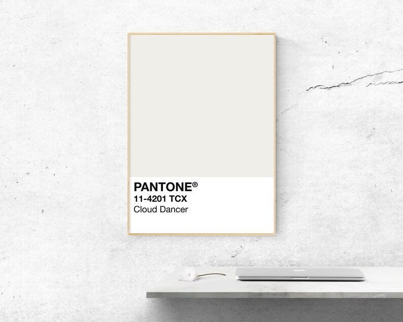 Pantone cloud dancer print pantone print pantone poster | Etsy