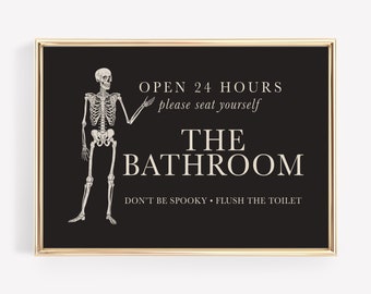 Halloween Bathroom Sign Halloween Restroom Printable Wall - Etsy