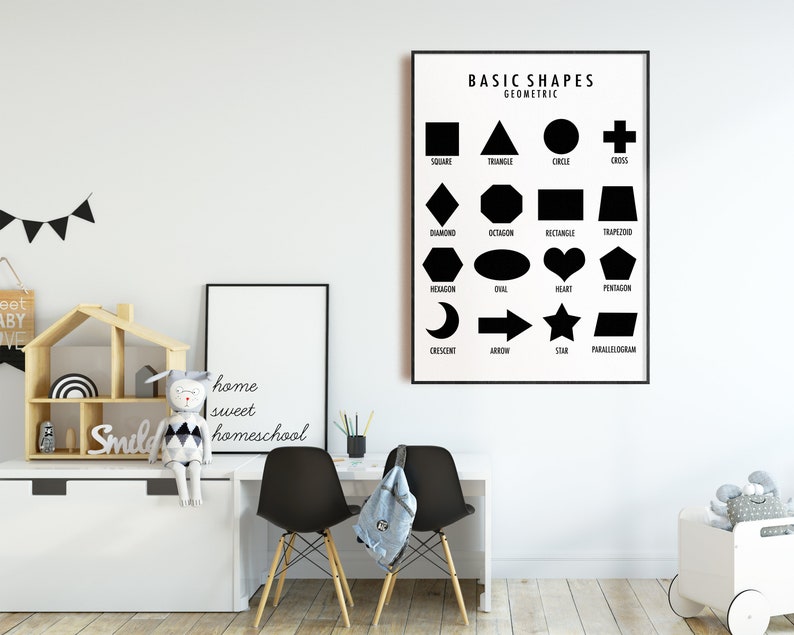 Shapes Poster Neutral Classroom Decor Educational Poster - Etsy