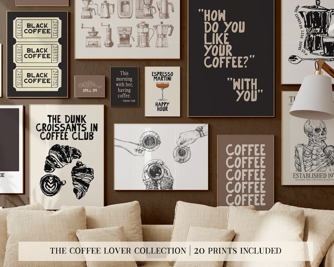 Coffee Wall Art Mega Bundle | Set of 20 Coffee Posters | Coffee Prints ...