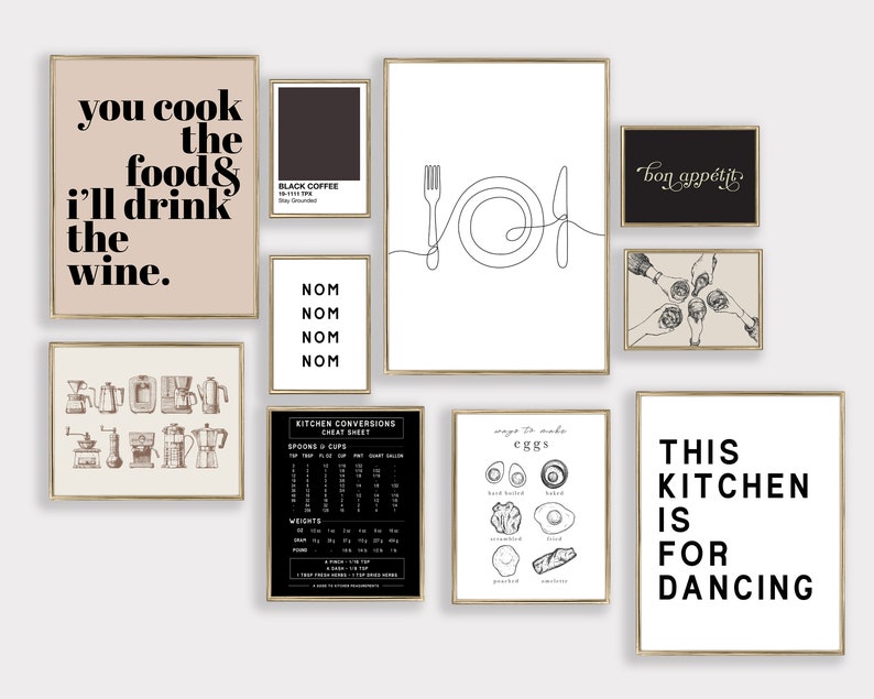 Kitchen Print Set of 10 PRINTABLES Kitchen Wall Art - Etsy