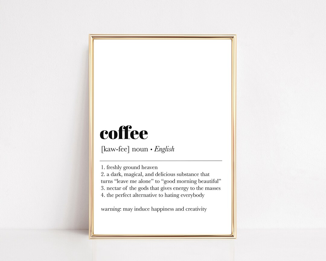 Coffee Definition Printable Wall Art | Coffee Bar Printable | Coffee ...