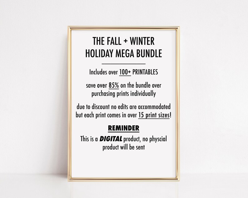 Fall Winter Holiday Mega Bundle Set Over 100 PRINTABLES - Etsy