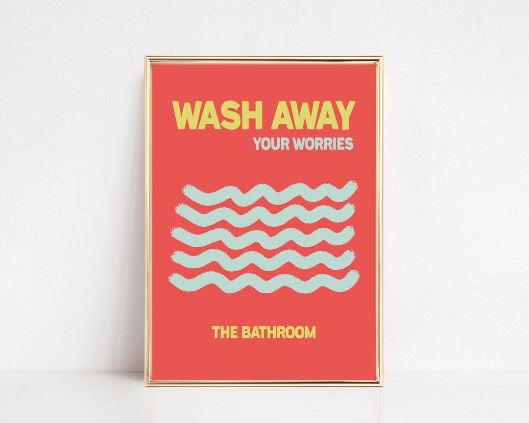 Aesthetic Bathroom Decor | Colorful Bathroom Wall Art | Travel Poster ...