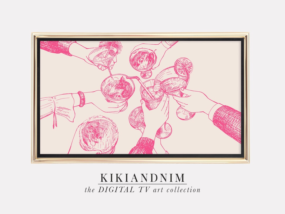 Samsung Frame Tv Art | Pink Frame Tv Art | the Frame Tv Art | Bar Art ...
