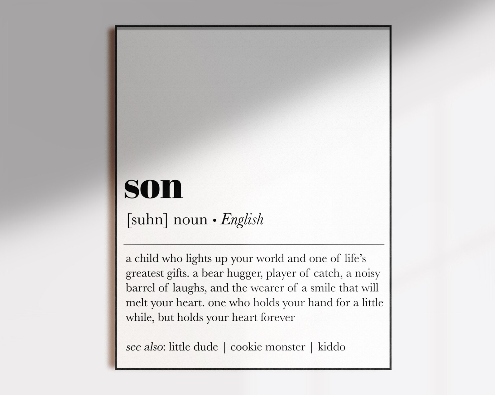 Son Definition Print Gifts for Kids Boys Room Decor - Etsy