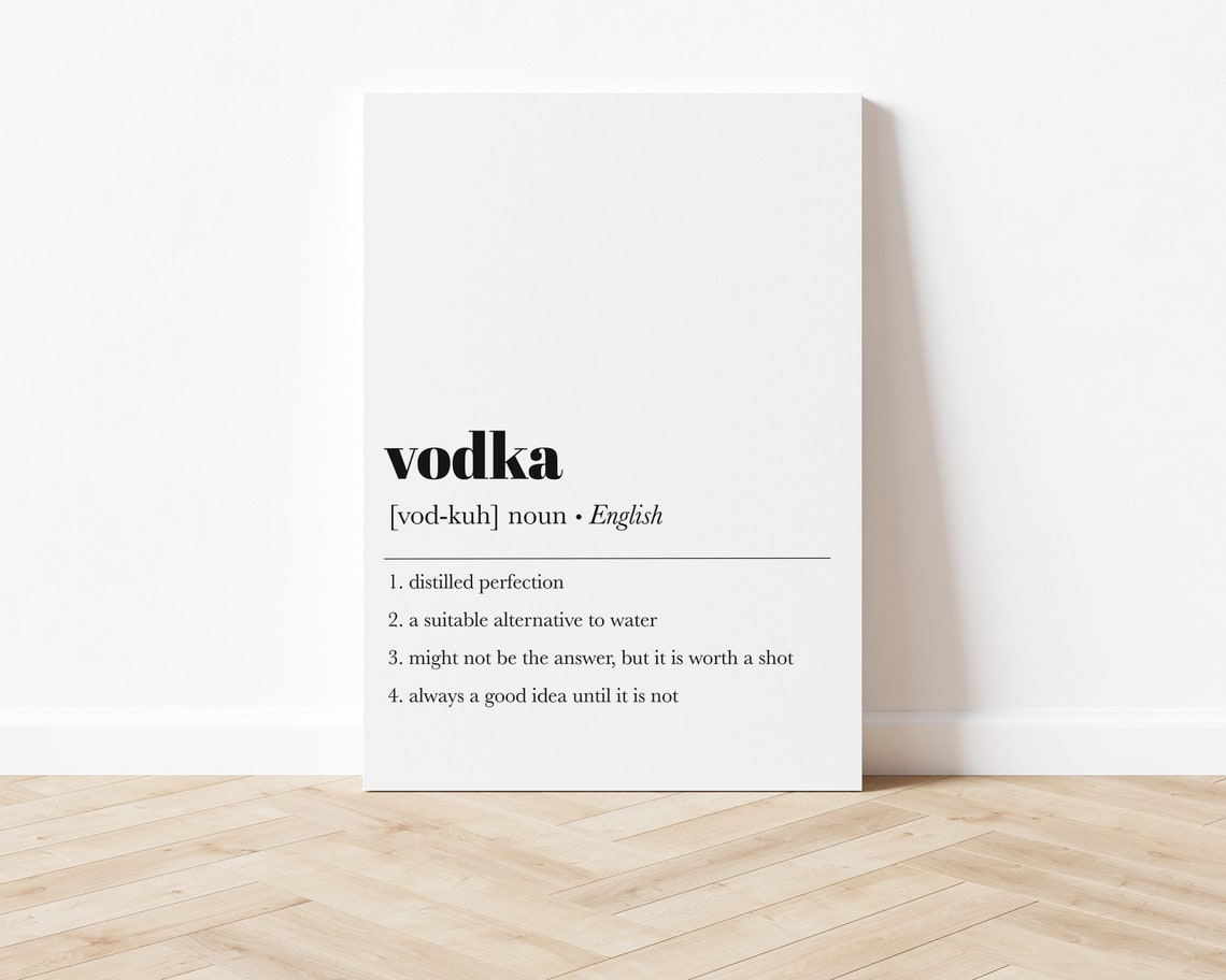 Vodka Definition Print Bar Art Bar Cart Decor Vodka Art | Etsy