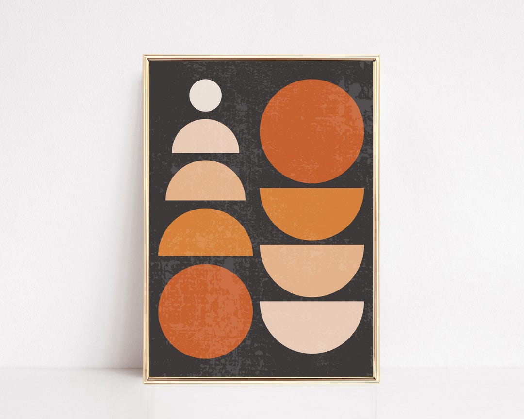 Terracotta Geometric Art Print | Mid Century Modern, Boho Decor ...